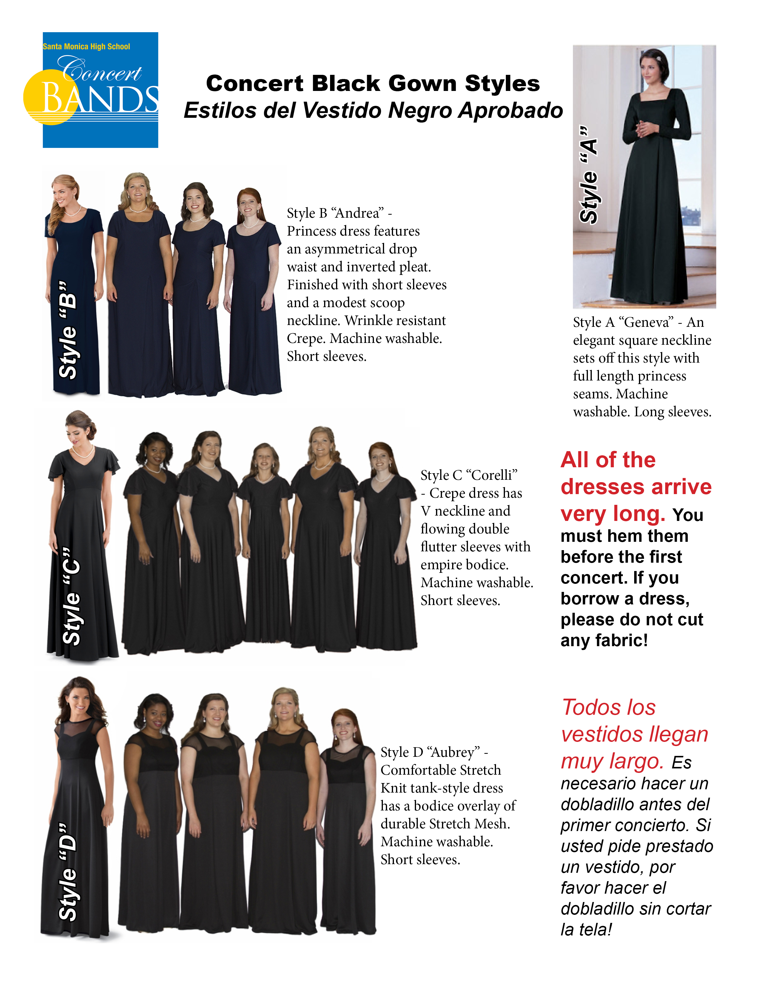 Concert Attire | Traje para conciertos – Santa Monica High School Bands